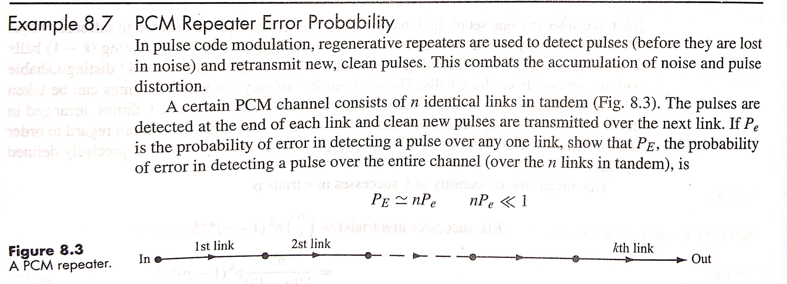 Solved SANDUO Example 8.7 Db PCM Repeater Error Probability | Chegg.com