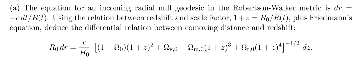 Solved (a) The equation for an incoming radial null geodesic | Chegg.com