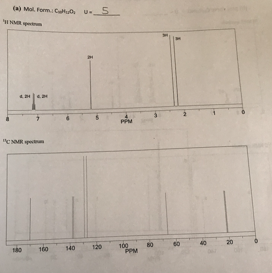 6) C5H11NO U = 6H, d/ 1H, d 1H, S 2H, S 1H, m PPM 180 | Chegg.com
