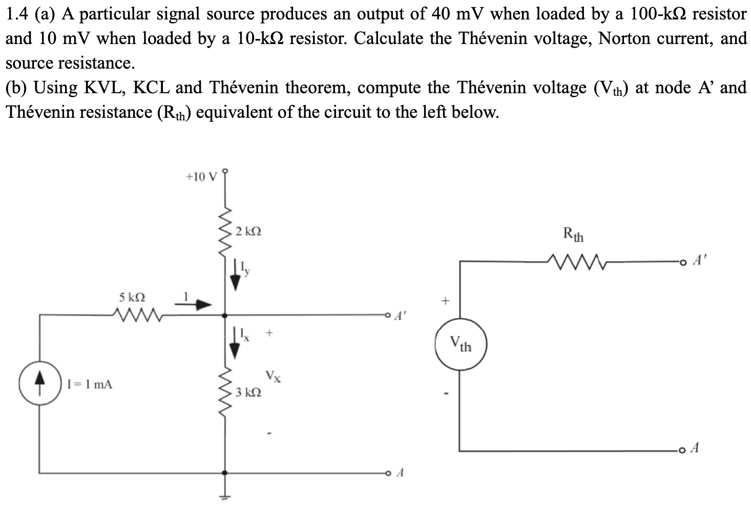 Solved 1.4 (a) A particular signal source produces an output | Chegg.com