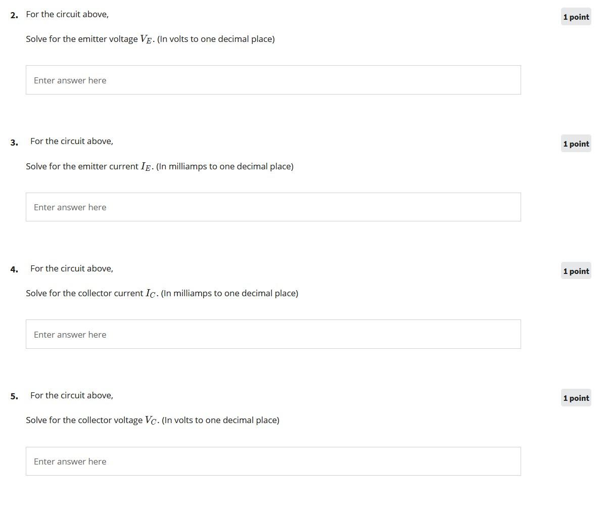 Solved Problem 7-6-2 Total points 6 1. 1 point VCC RC RB2 w | Chegg.com