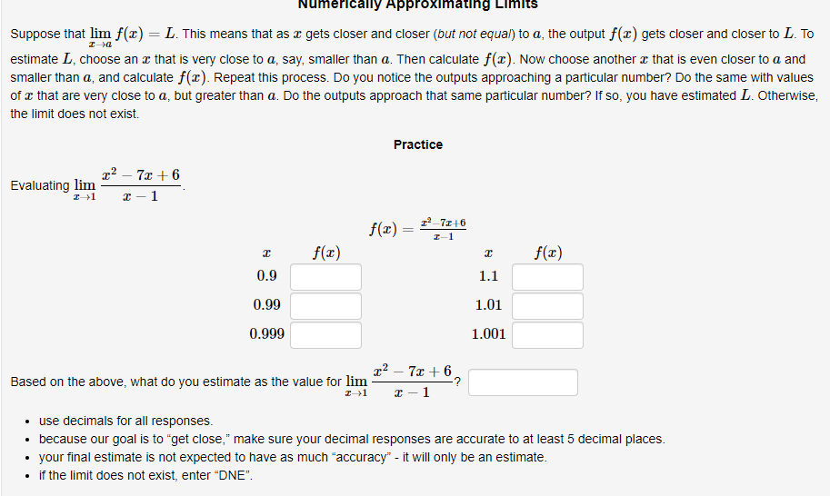 Solved Ta Numerically Approximating Suppose that lim f(x) = | Chegg.com