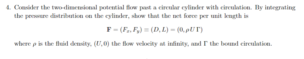 Solved 4. Consider the two-dimensional potential flow past a | Chegg.com