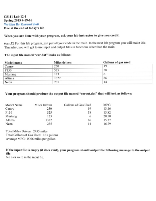 Solved Cs111 Lab 12 1 Spring 2015 4 19 16 Written By Kazumi