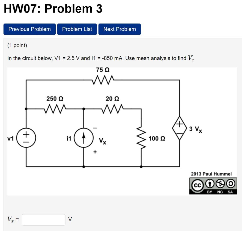 Solved HW07: Problem 3 Previous Problem Problem List Next | Chegg.com