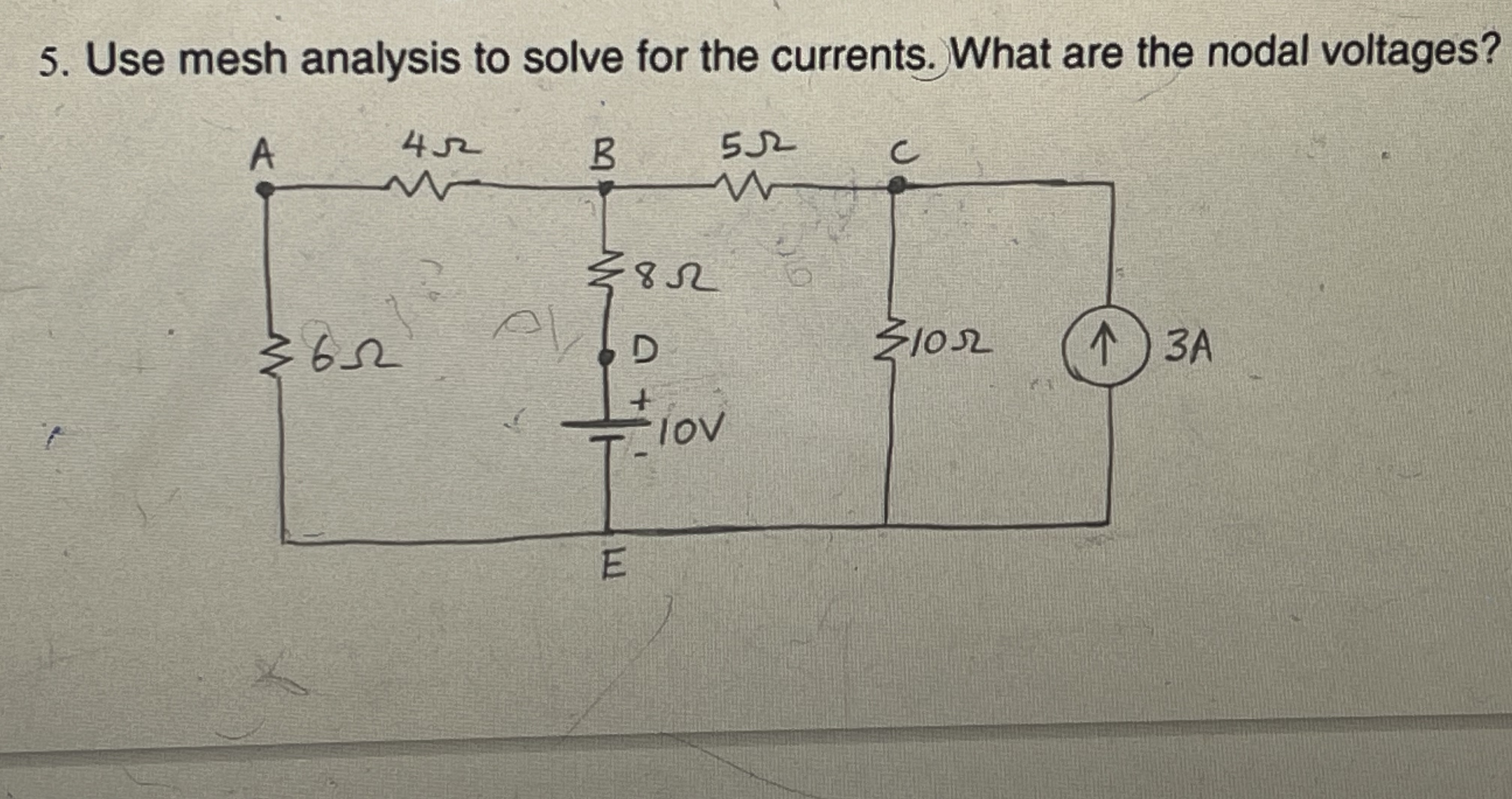 Solved 5. Use mesh analysis to solve for the currents. What | Chegg.com