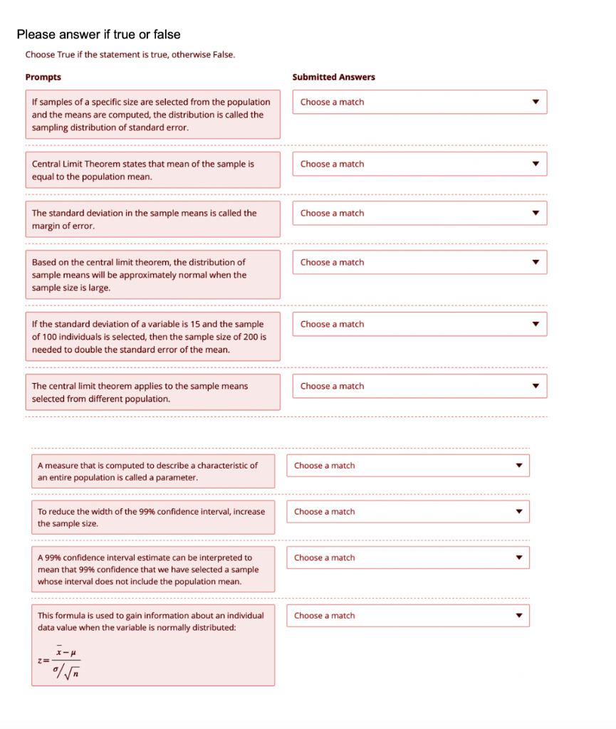 Solved Choose True if the statement is true, otherwise | Chegg.com