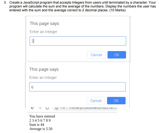 Solved 3. Create a JavaScript program that accepts Integers | Chegg.com