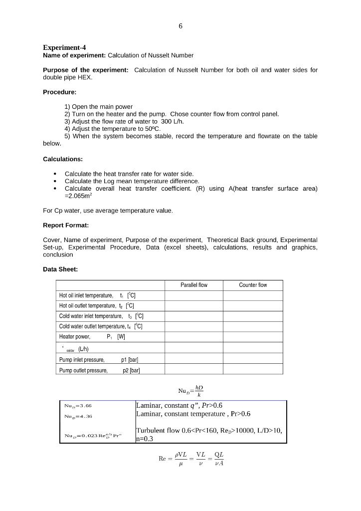 6 Experiment-4 Name of experiment: Calculation of | Chegg.com