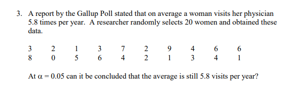 Solved 3. A report by the Gallup Poll stated that on average | Chegg.com