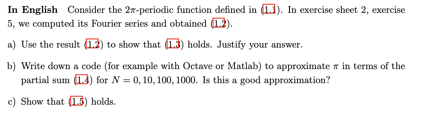Solved In English Consider the 2π-periodic function defined | Chegg.com