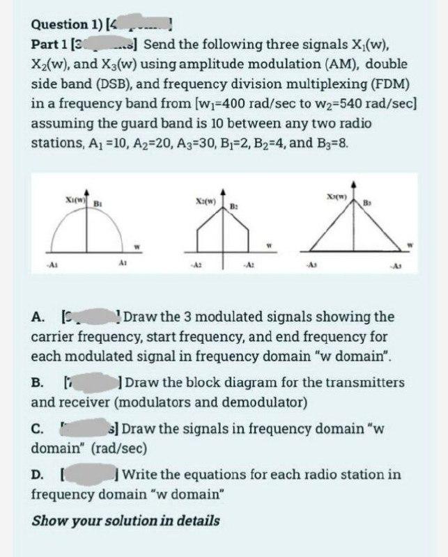 Question 1) [ Part 1 [3] Send the following three | Chegg.com