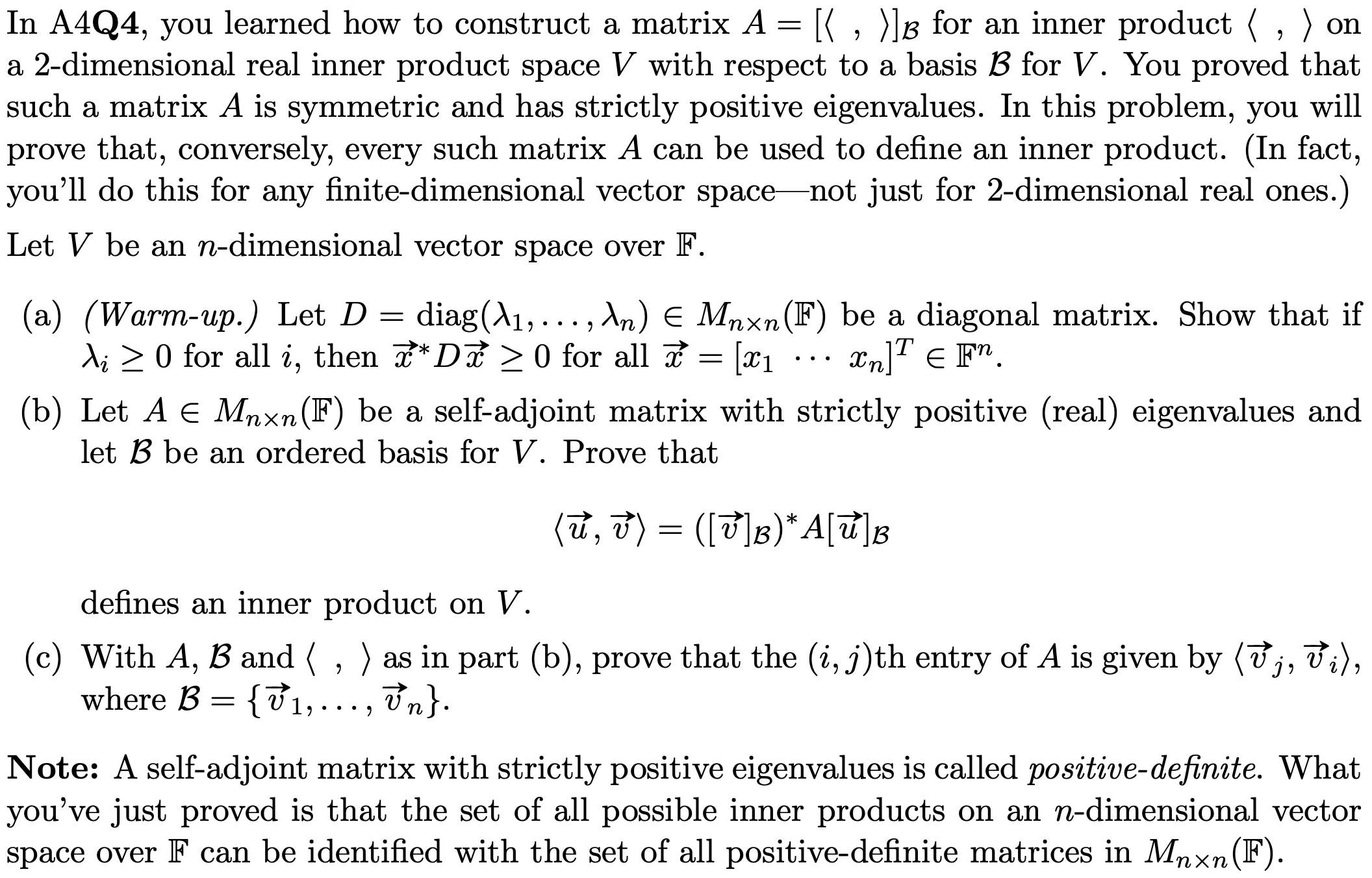 Solved In A4Q4, ﻿you learned how to construct a matrix | Chegg.com