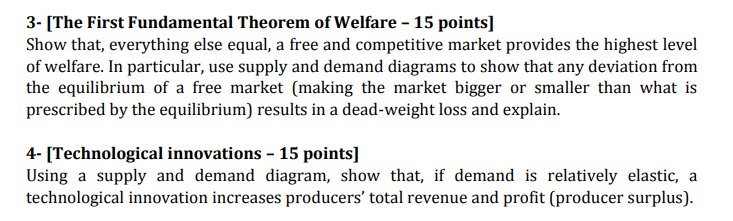 Solved 3- [The First Fundamental Theorem of Welfare - 15 | Chegg.com