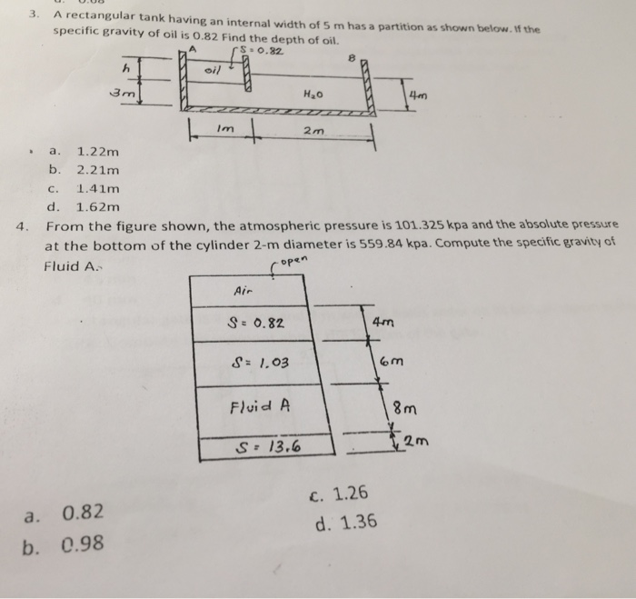 Solved A rectangular tank having an internal width of 5 m | Chegg.com