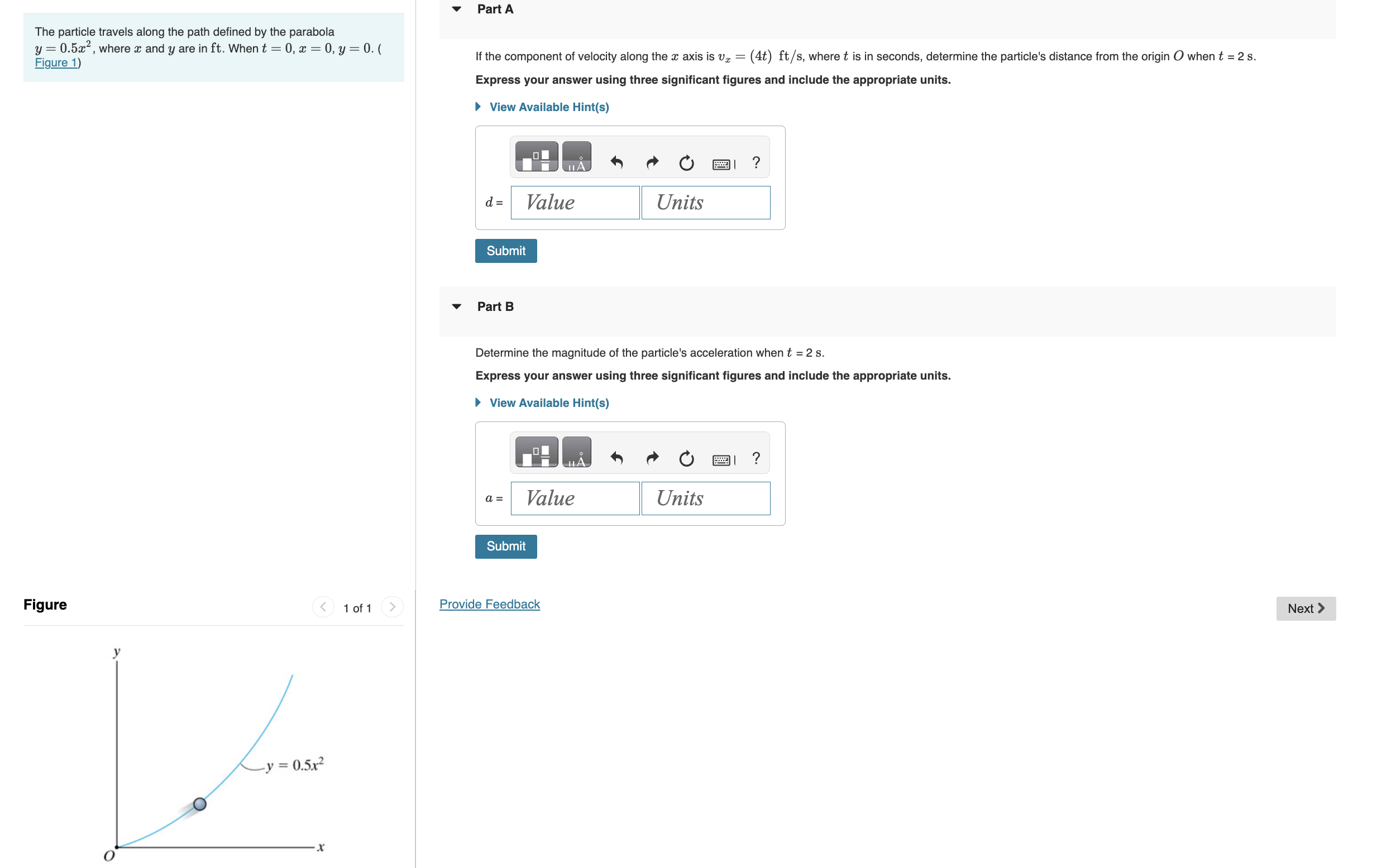 Solved Dynamics HW 1 ﻿Q5The particle travels along the path | Chegg.com