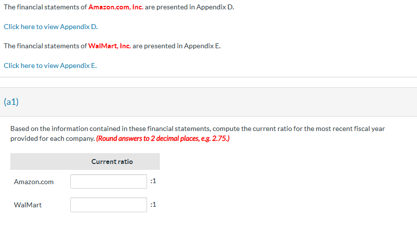 Solved Appendix D Specimen Financial Statements: Amazon.com, | Chegg.com