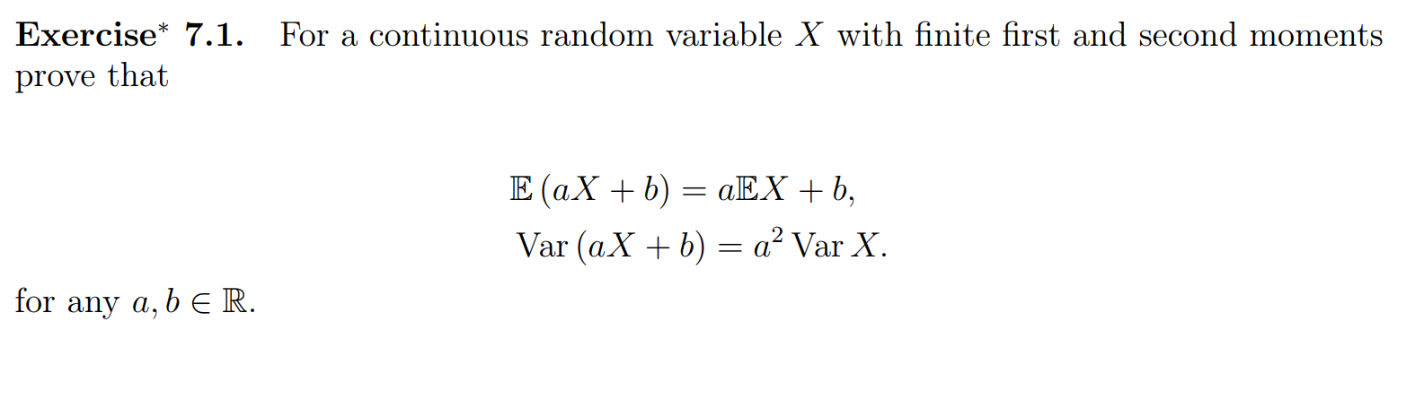 Solved Exercise* 7.1. For a continuous random variable X | Chegg.com