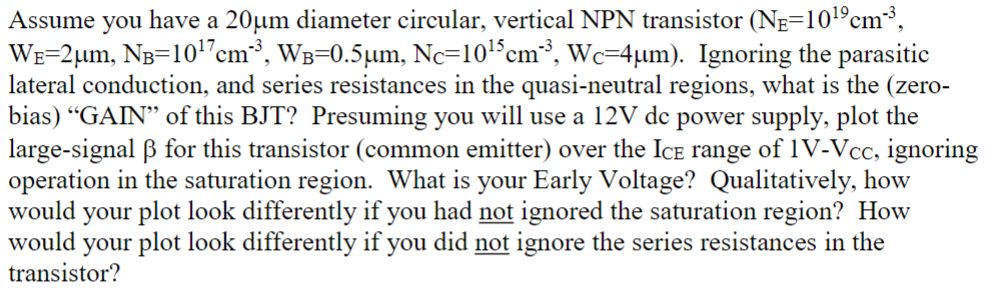 Solved Assume you have a 20μm diameter circular, vertical | Chegg.com