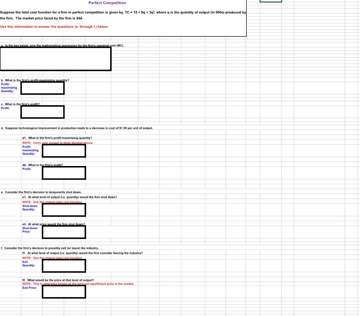 Solved Perfect Competition Suppose the total cost function | Chegg.com