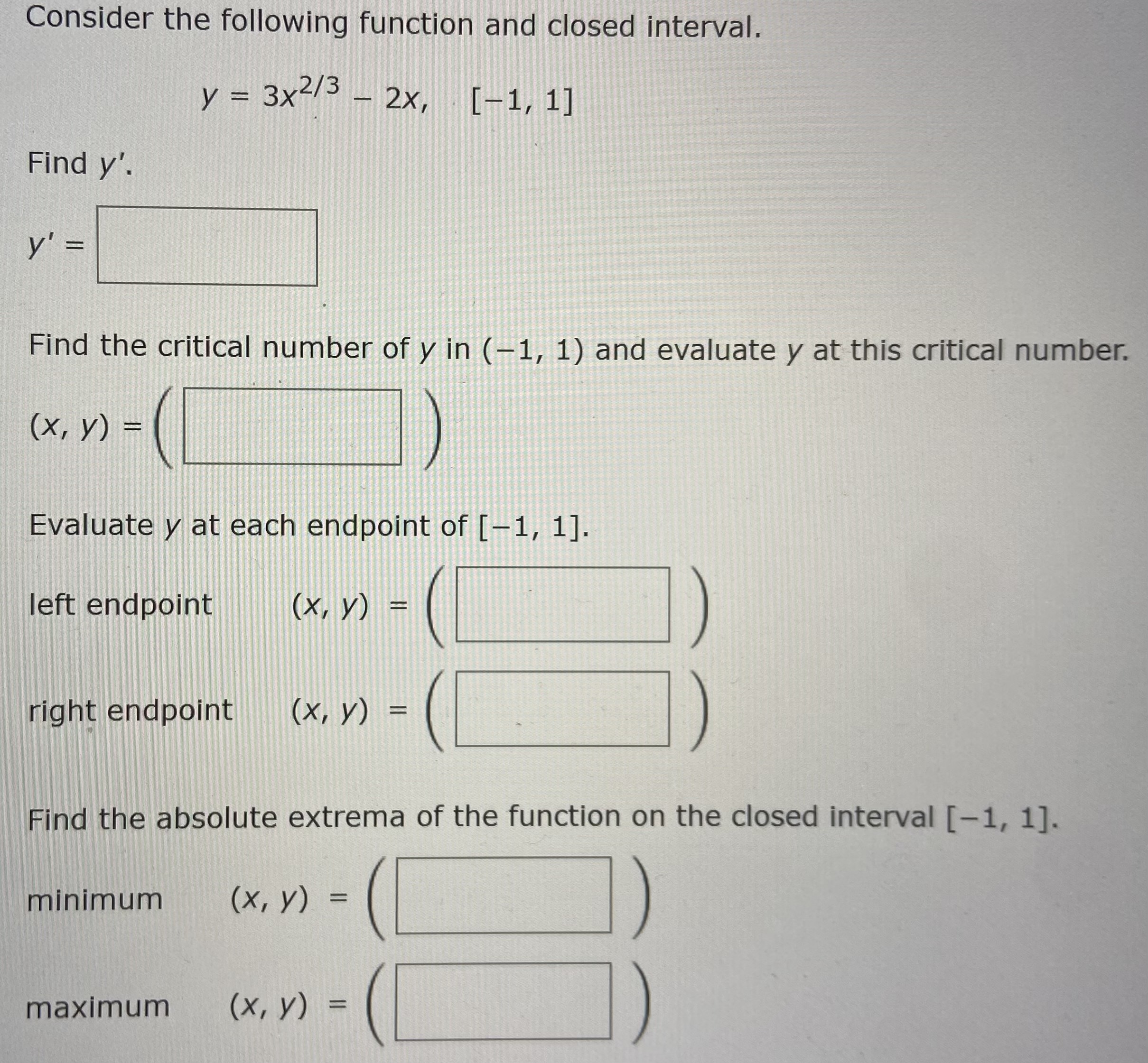 Solved Consider the following function and closed interval. | Chegg.com
