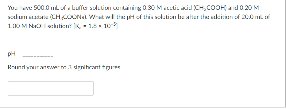 Solved You have 500.0 mL of a buffer solution containing | Chegg.com