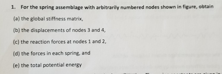 Solved 1. For the spring assemblage with arbitrarily | Chegg.com