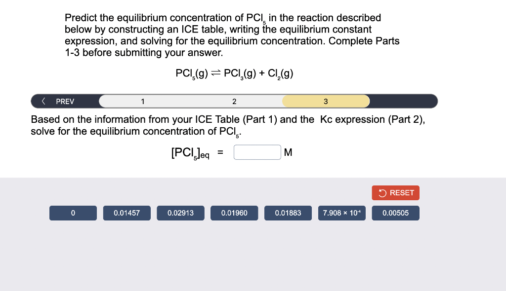 Solved Predict the equilibrium concentration of PCl5 in the | Chegg.com