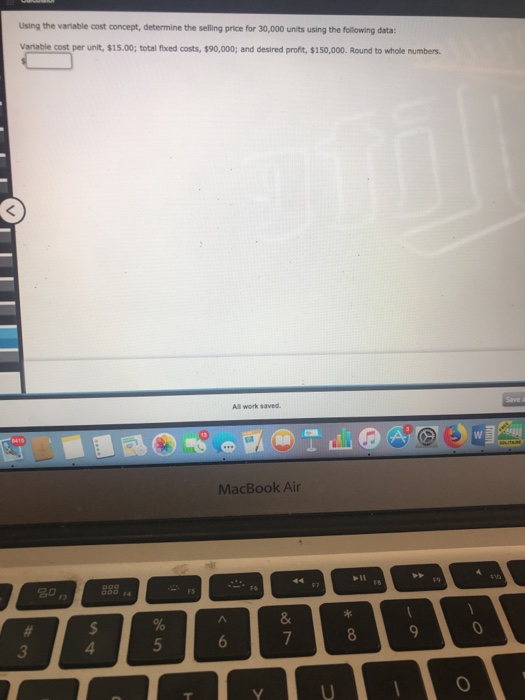 Solved using the variable cost concept, determine the | Chegg.com