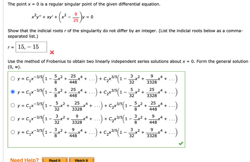 Solved The point x = 0 is a regular singular point of the | Chegg.com