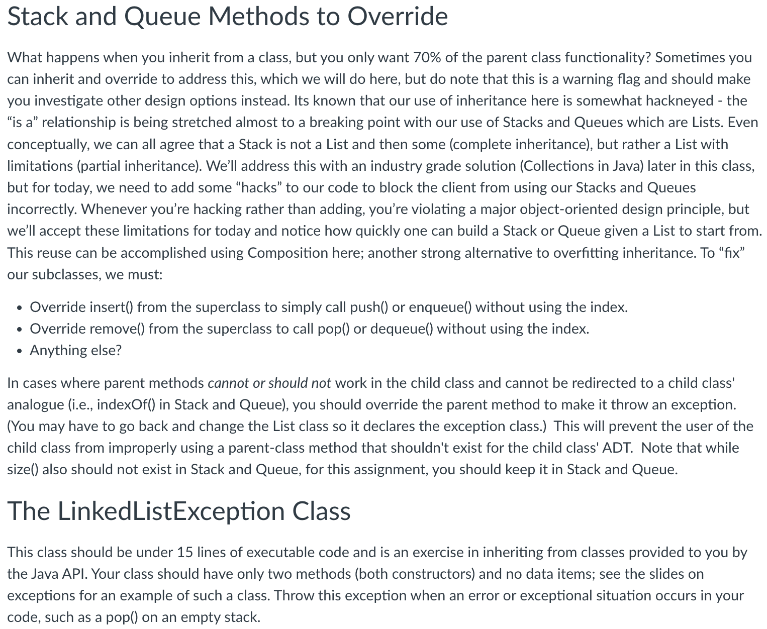 Solved Please code in java! List Class: In this section, we | Chegg.com