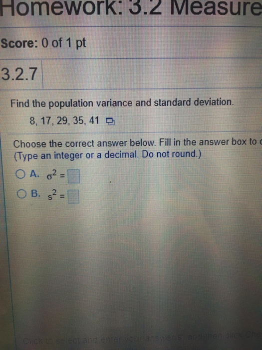 Solved Find the population variance and standard deviation. | Chegg.com