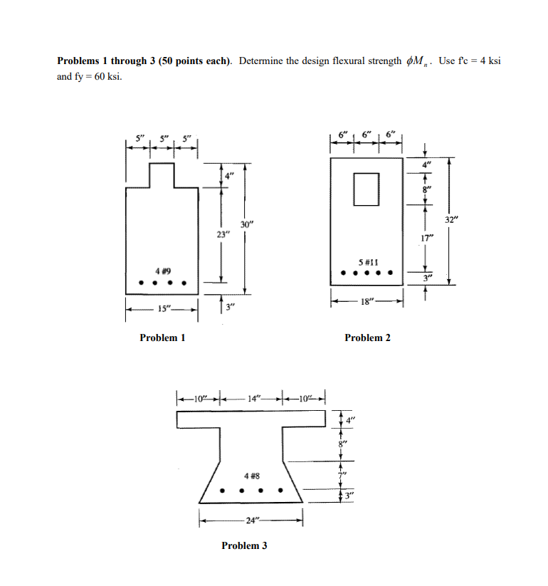 Solved Problems 1 through 3 (50 points each). Determine the | Chegg.com