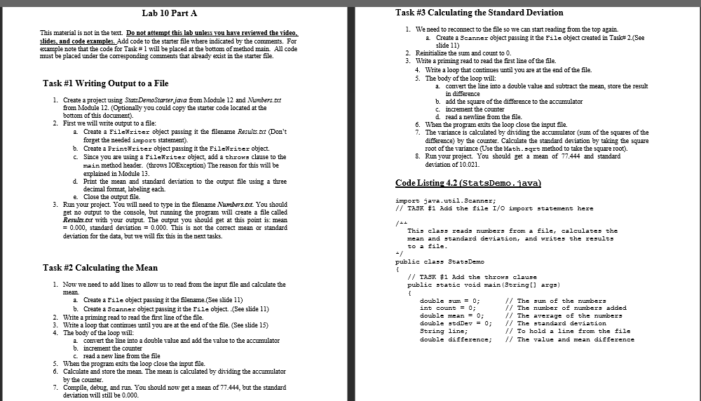 Lab 10 Part A 1. We need to reconnect to the file so | Chegg.com