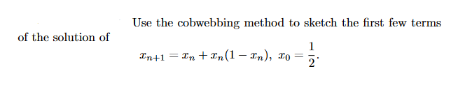 Solved Use the cobwebbing method to sketch the first few | Chegg.com