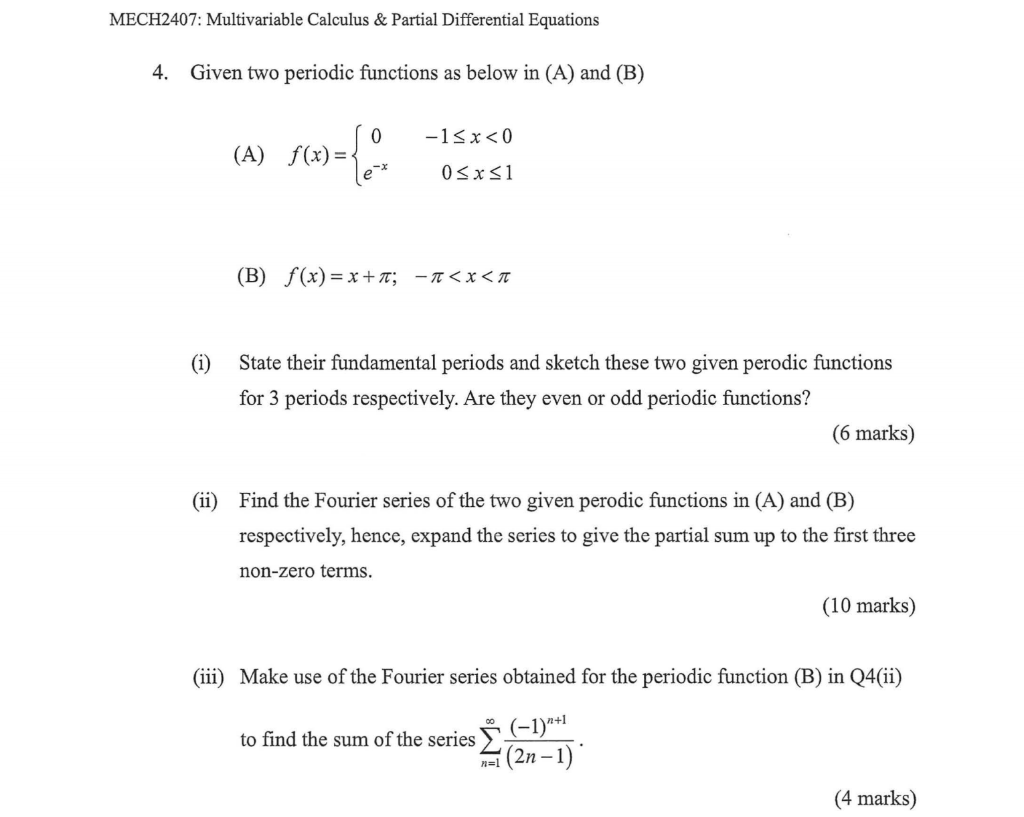 Solved MECH2407: Multivariable Calculus & Partial | Chegg.com