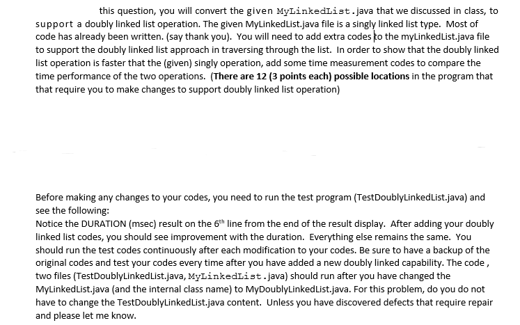 Solved ((----MyLinkedList.java---)) public class | Chegg.com