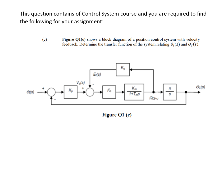 Solved This question contains of Control System course and | Chegg.com