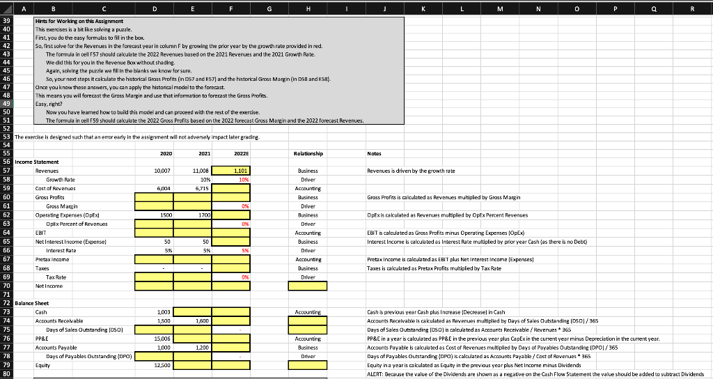 Please provide formulas for the yellow boxes | Chegg.com