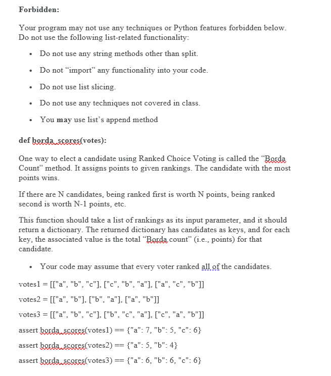 Solved Forbidden: Your program may not use any techniques or | Chegg.com
