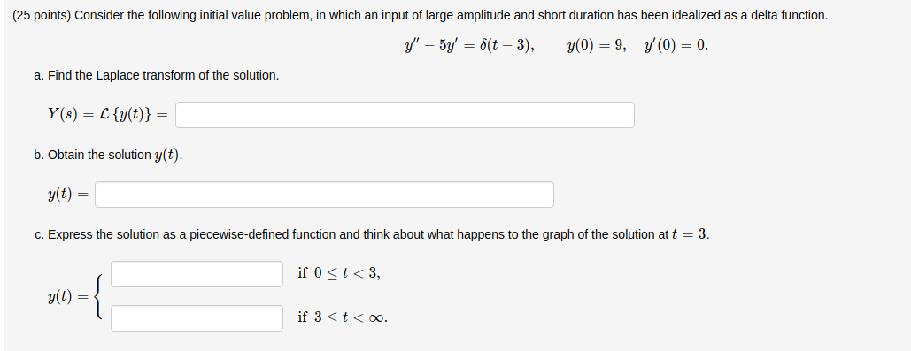 Solved (25 points) Consider the following initial value | Chegg.com