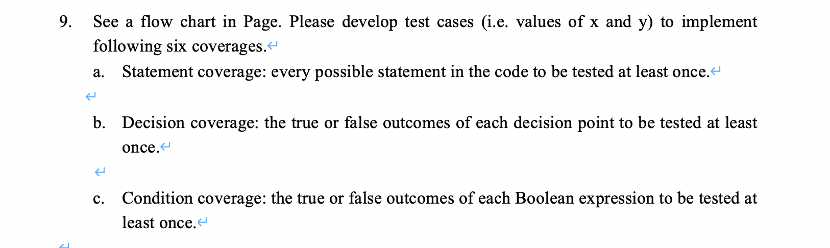 Solved 9. See a flow chart in Page. Please develop test | Chegg.com