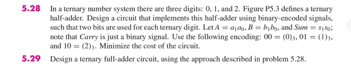 Solved 5.28 In a ternary number system there are three | Chegg.com
