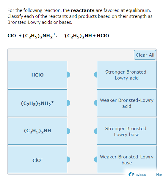 Solved For the following reaction, the reactants are favored | Chegg.com