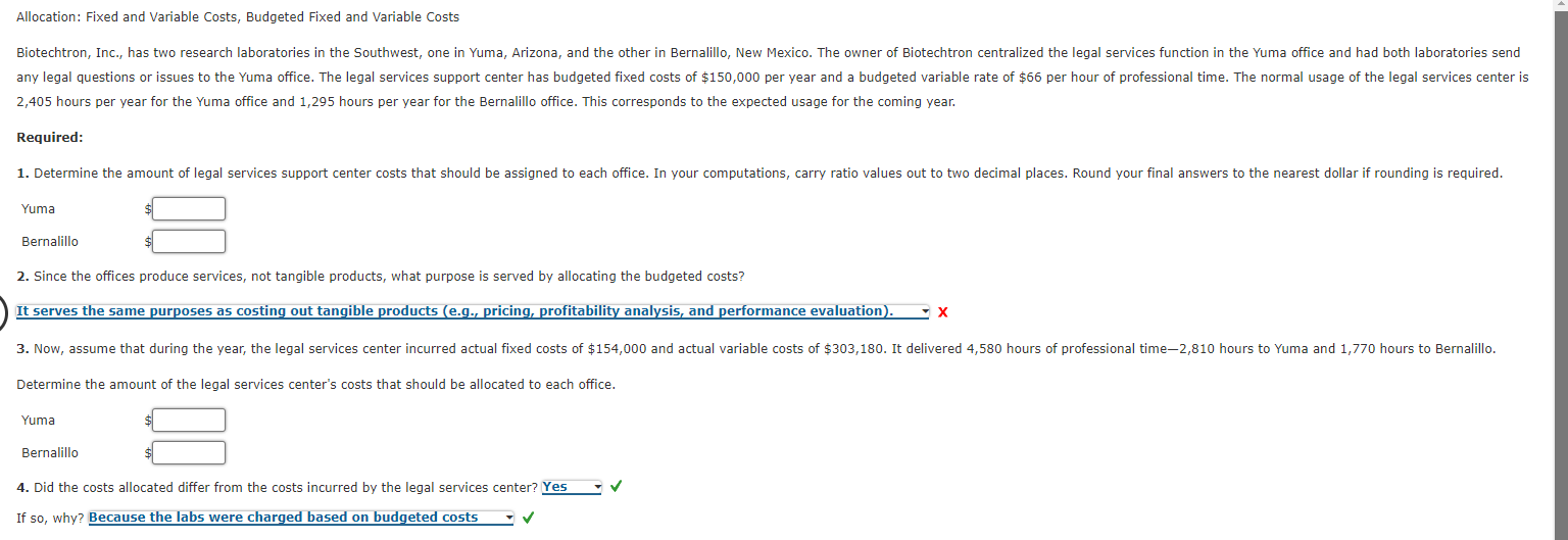 Solved Allocation: Fixed and Variable Costs, Budgeted Fixed | Chegg.com