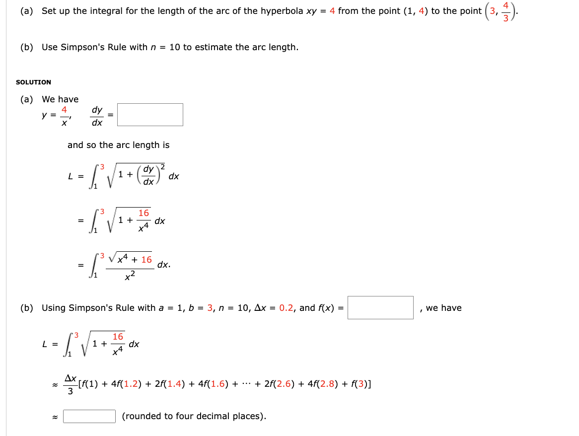 Solved (a) Set up the integral for the length of the arc of | Chegg.com