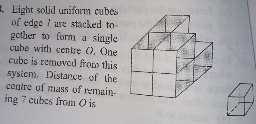 Solved . Eight solid uniform cubes of edge 1 are stacked to- | Chegg.com