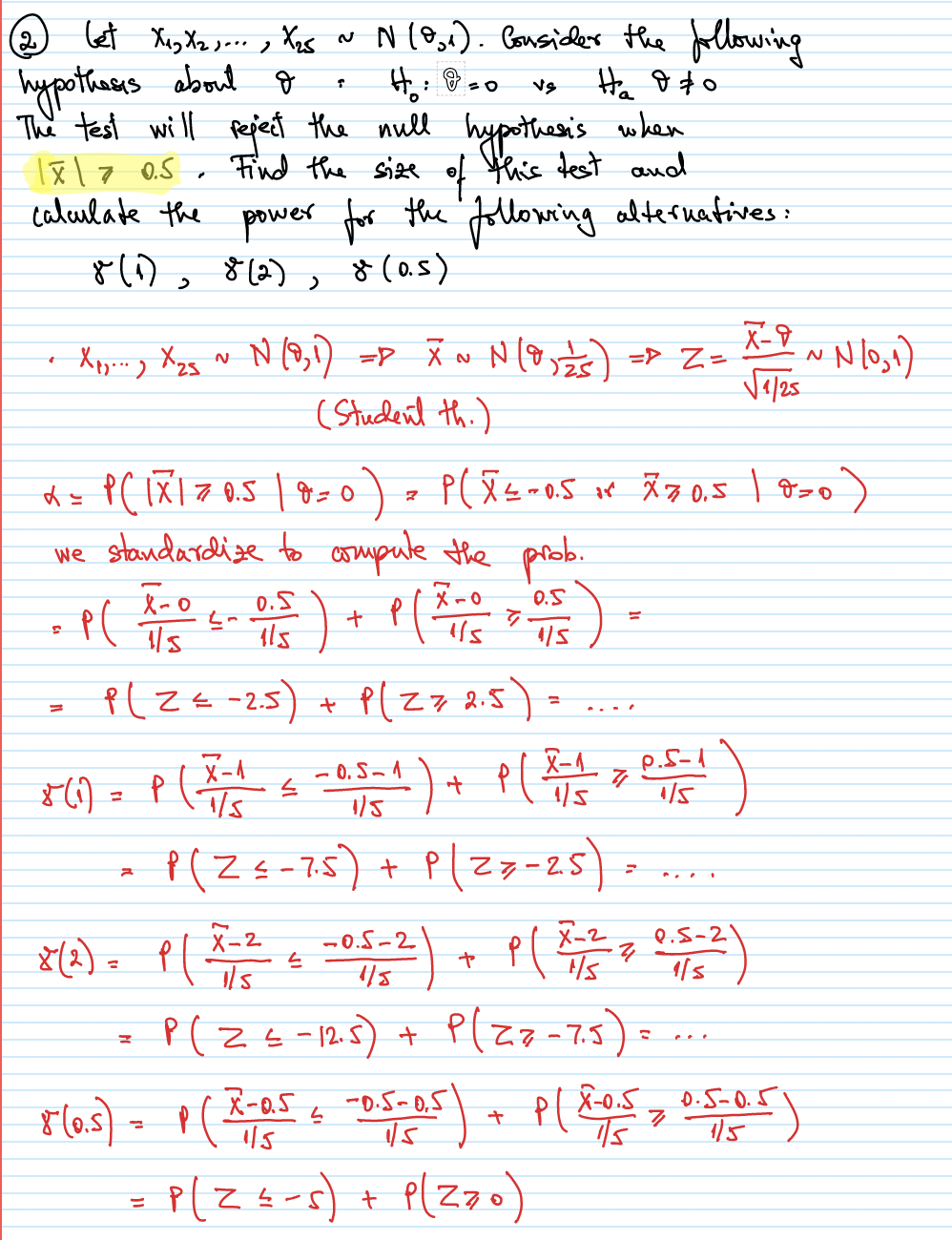 Solved (2) bet x1,x2,…,x25∼N(θ01). Cousider the following | Chegg.com