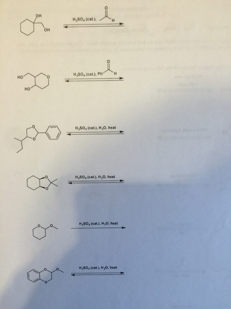 Solved よ. OH H2SO4 (cat.) OH H2SO4 (cat.), Ph H Ho HO H2SO4 | Chegg.com