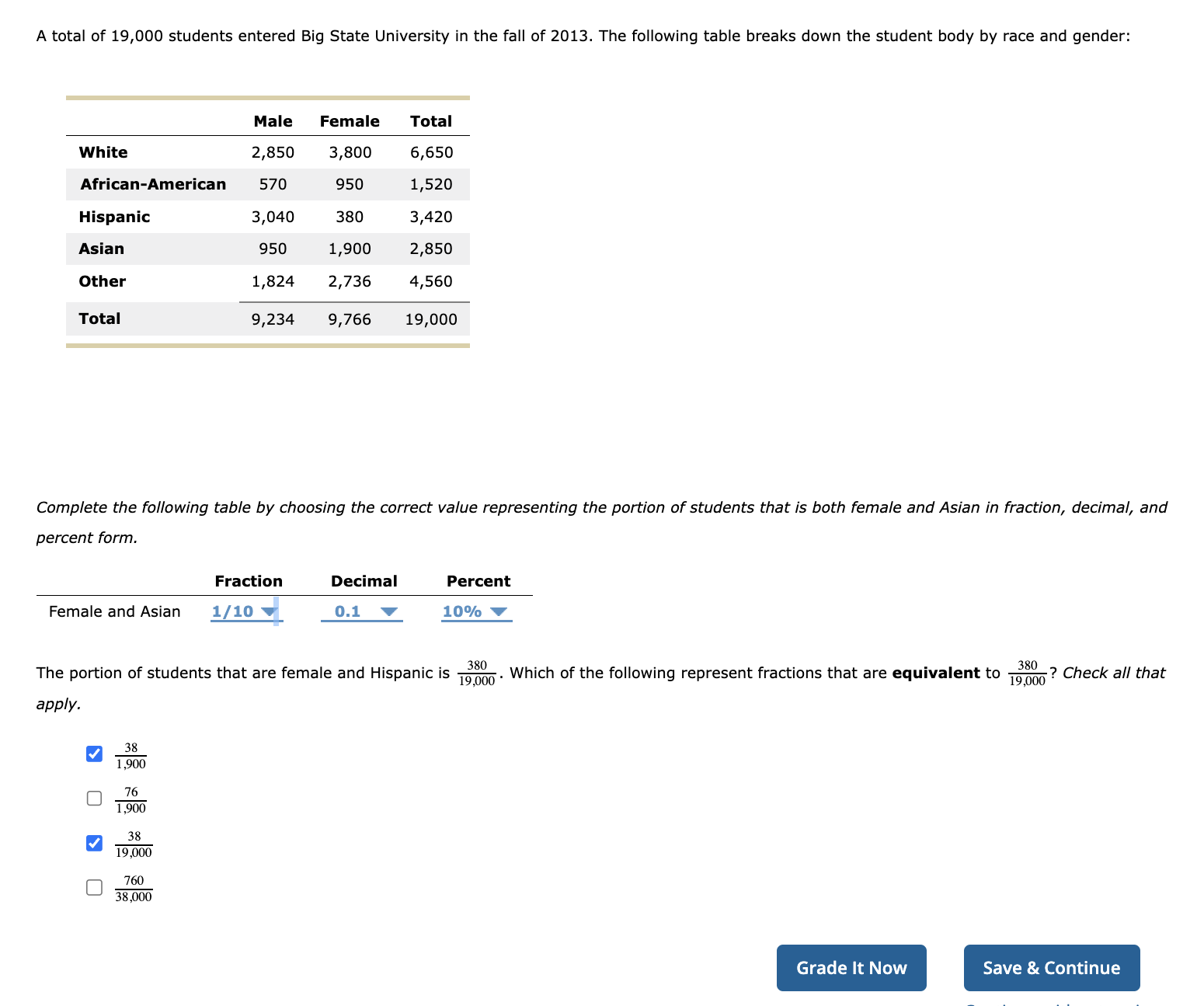 Solved A total of 19,000 ﻿students entered Big State | Chegg.com